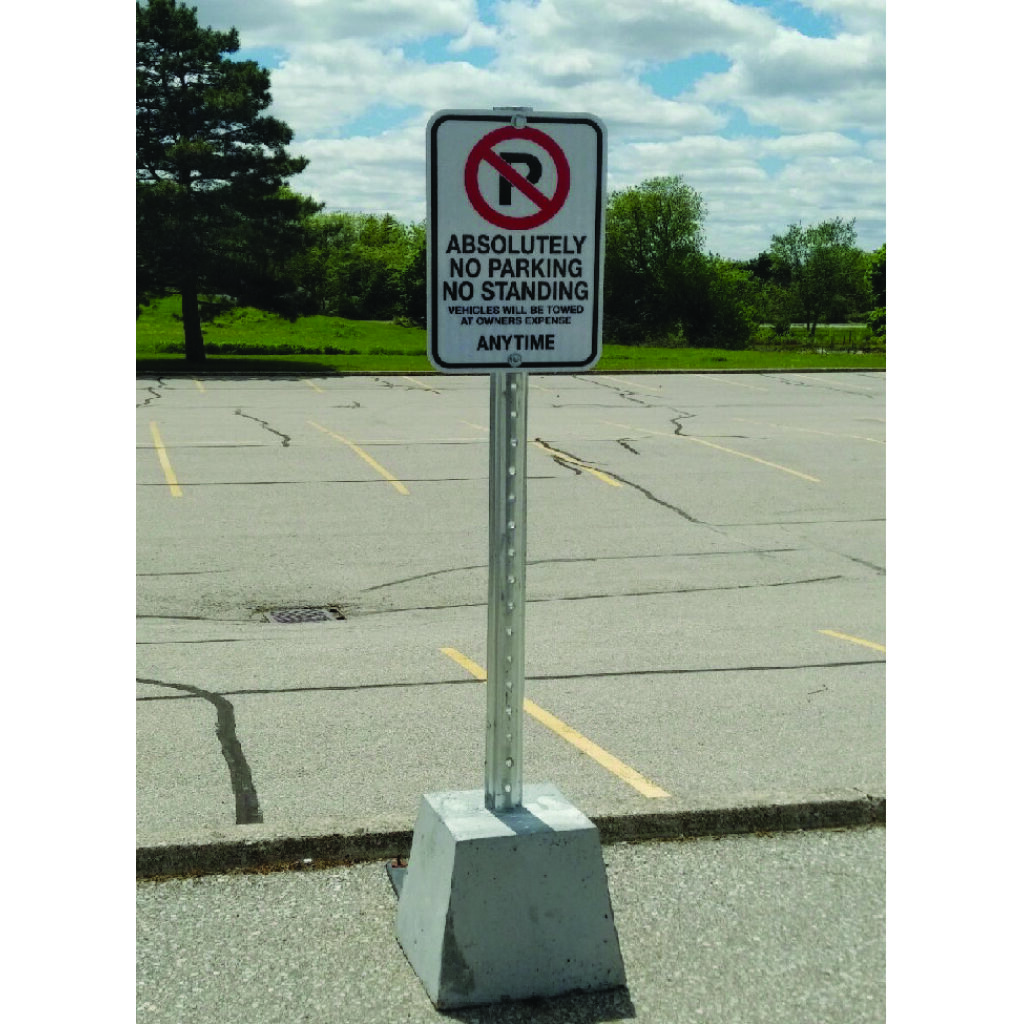 140 lb Concrete Base With 62 inch Sign Post | Guelph Signs